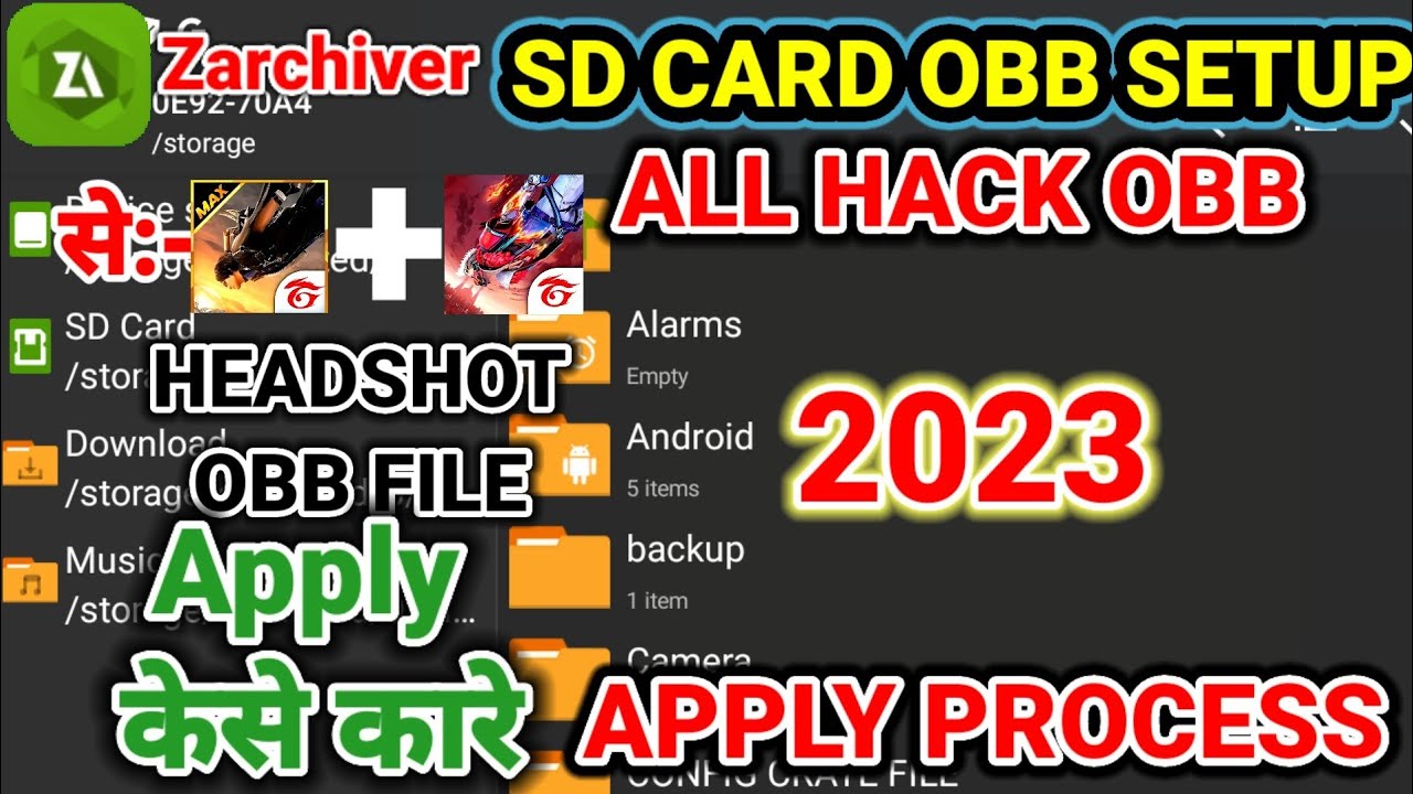 how to apply free fire obb file headshot obb file kese setup kare|SD ...
