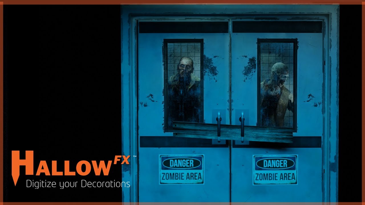 Zombie Double Doors - A Halloween Projection by HallowFX - YouTube