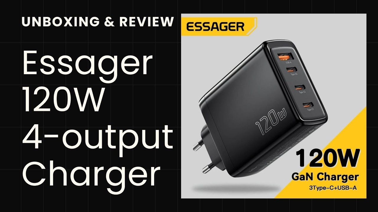 120W Essager 4-output Charger Unboxing & Review: How many devices it ...