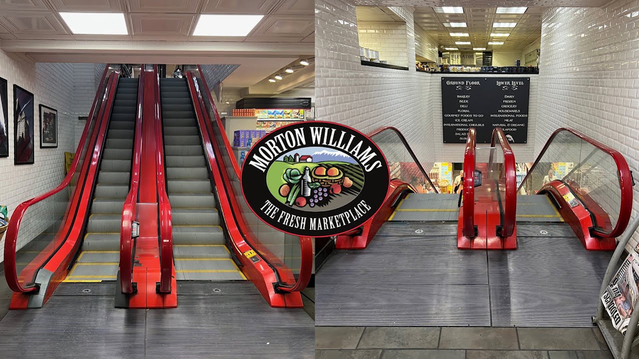 Very Red Schindler Single & Medium-File Escalators - Morton Williams Supermarket - New York, NY ...