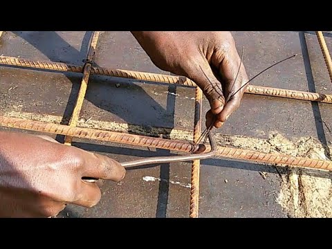 Reinforcement binding Tying bar slab - YouTube