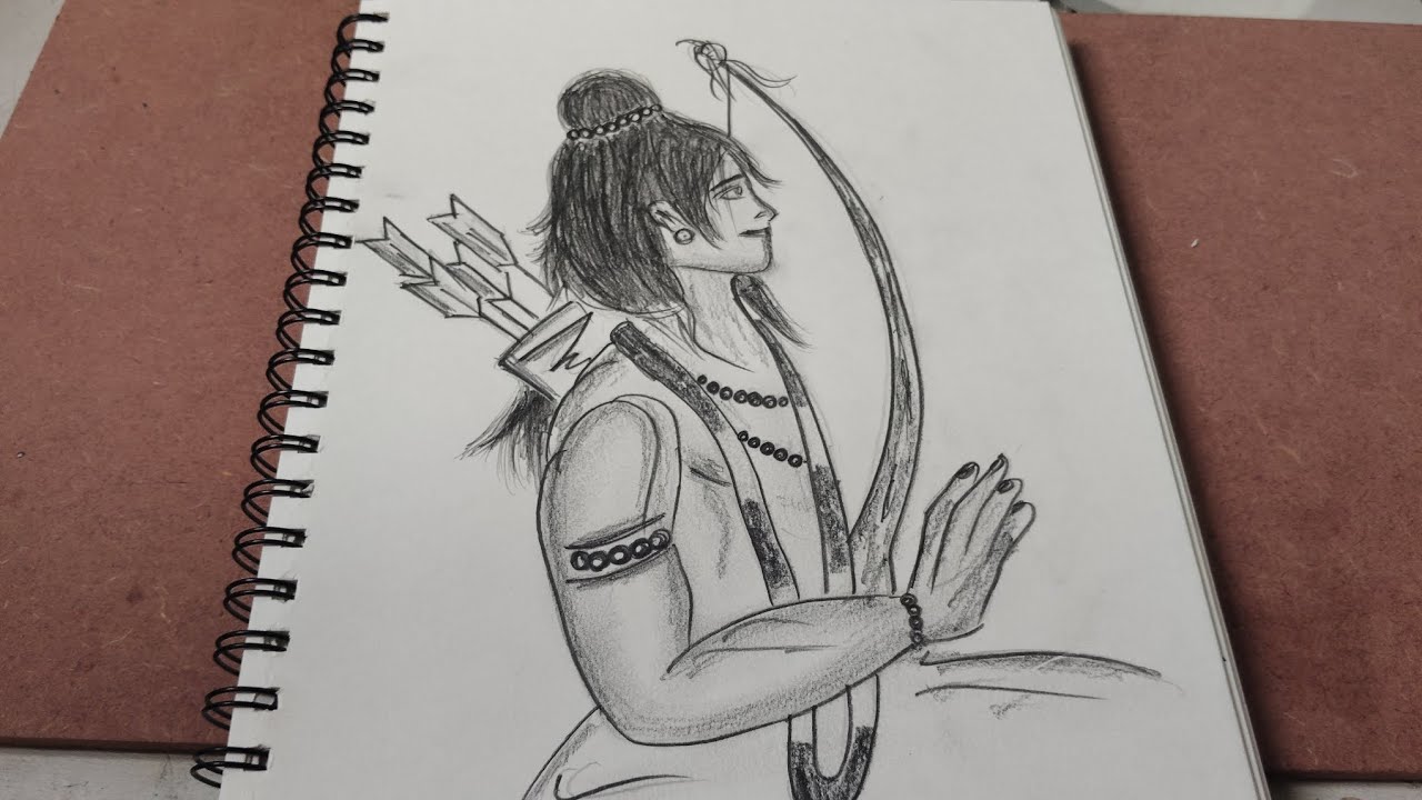 shree ram pencil drawing / how to draw shree ram easy sketch / ram ji ...