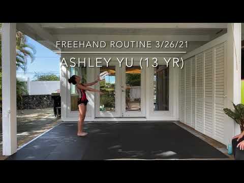 Ashley Yu 13 years old Freehand Routine level two rhythmic gymnastic-