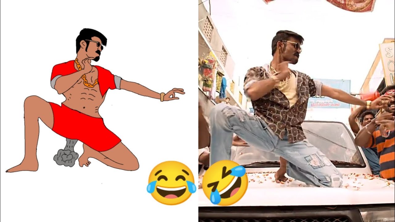 Maari ( rowdy baby) new art meme drawing dhanush, Sai Pallavi funny videos animation 🤣💥 - YouTube