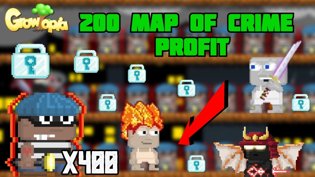 Growtopia | USING 200 Map of crime / Fighting crime is PROFITABLE ...