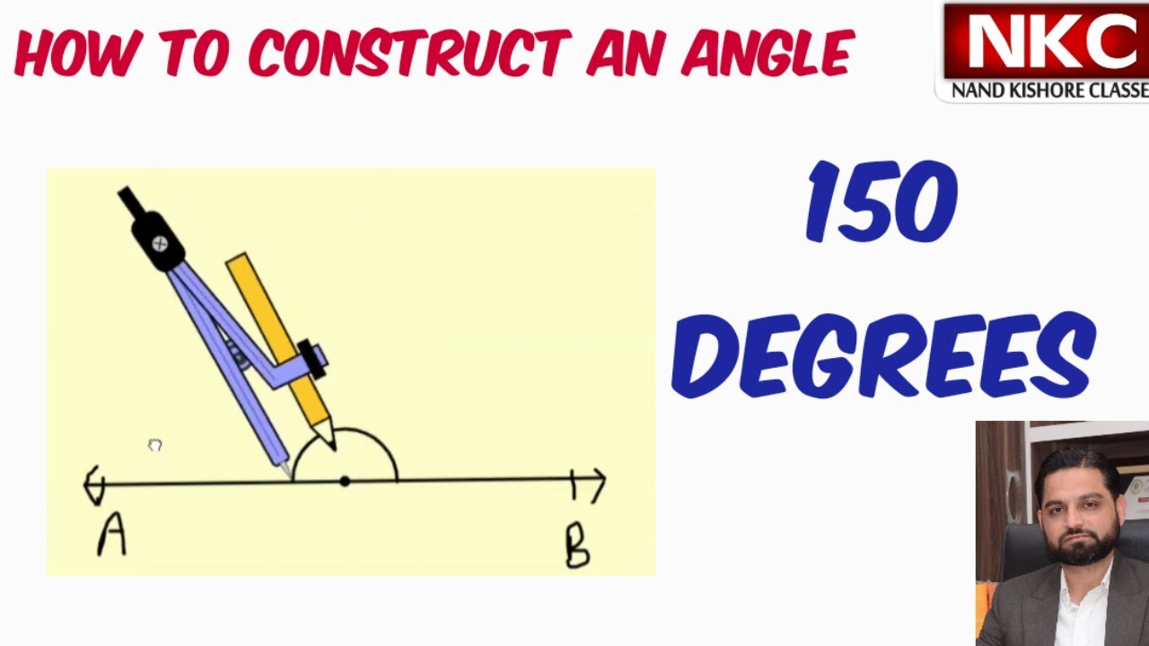 How to construct an angle of 150 degrees ? Geometry concepts - YouTube