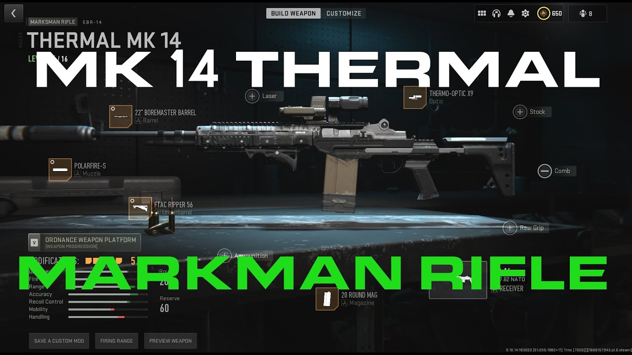 MK 14 Thermal Marksman Rifle Gameplay | CoD: Modern Warfare 2 Ground ...