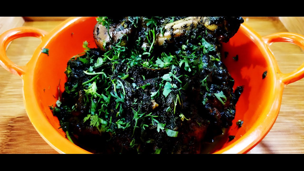 Chicken cooked in Black Sesame Paste (Till Diya Murgi Manxho - Assamese ...
