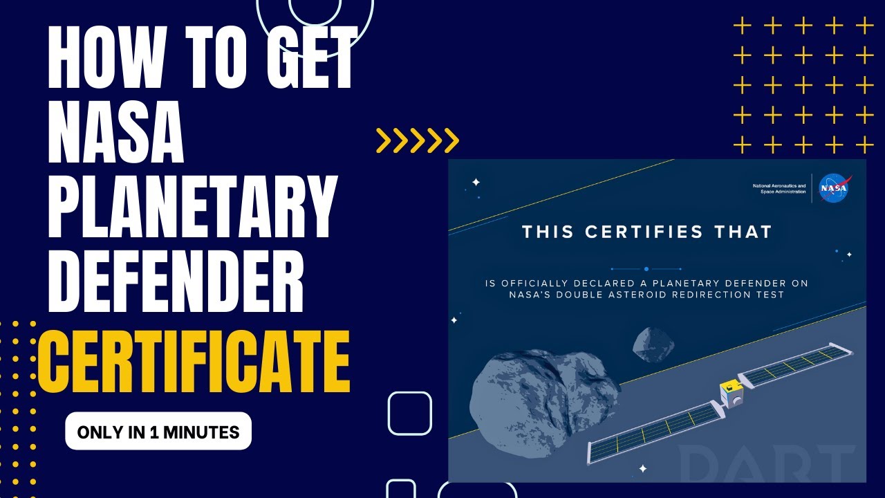 How to get a free NASA planetary Defender certificate #darthvader #nasa ...