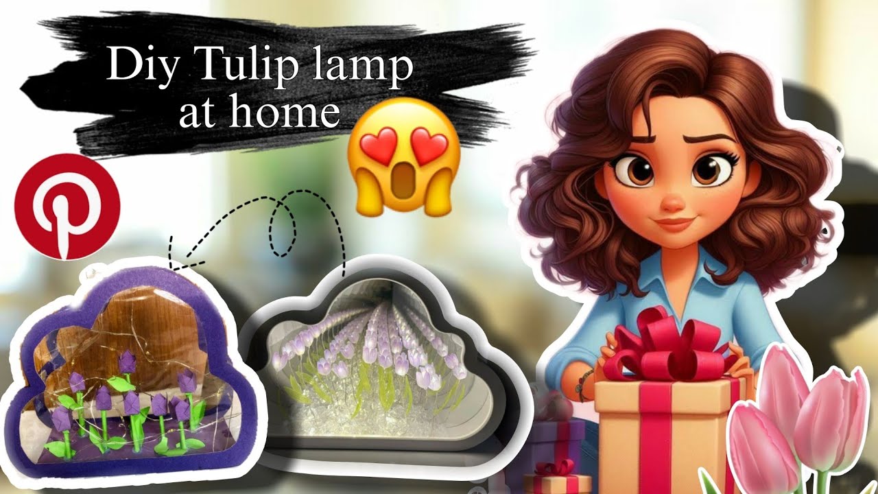DIY Tulip lamp at home|Paper tulip Lamp tutorial,Cloud tulip Lamp|How to make tulip at home ...