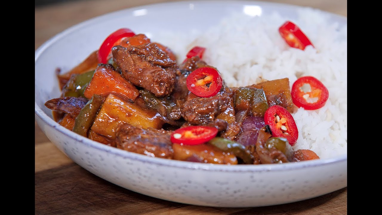 Sweet and Sour Vegan Beef: Richard Church's Vegan Cook School - YouTube