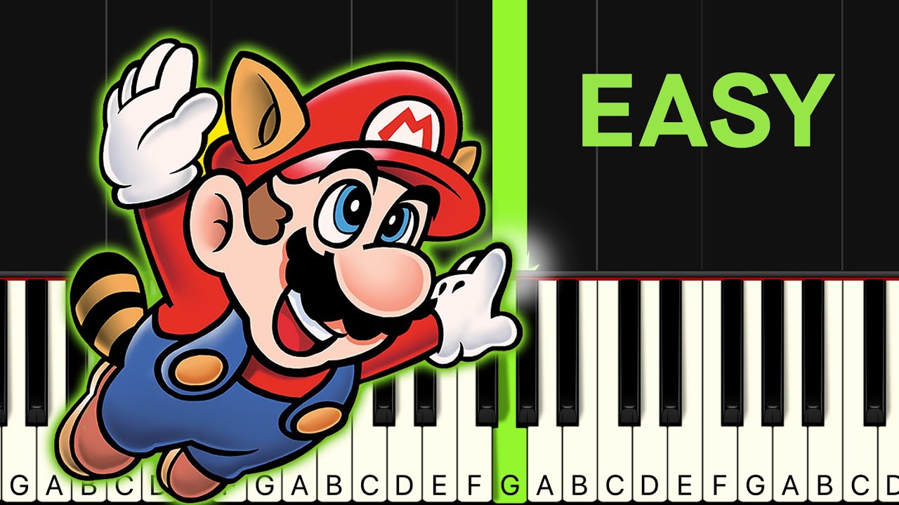 Super Mario 3 Theme Song EASY Piano Tutorial - YouTube