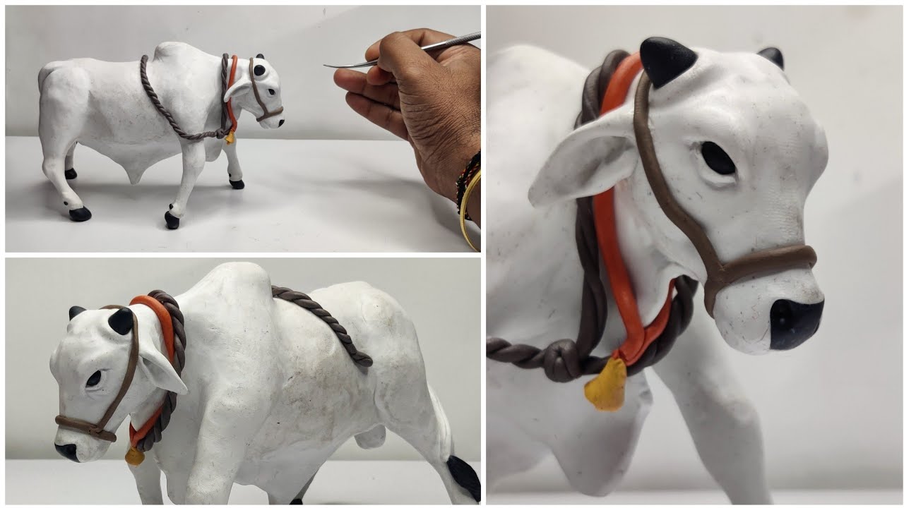 DIY Bull: How to make Bull with clay, clay modelling, clay art - YouTube