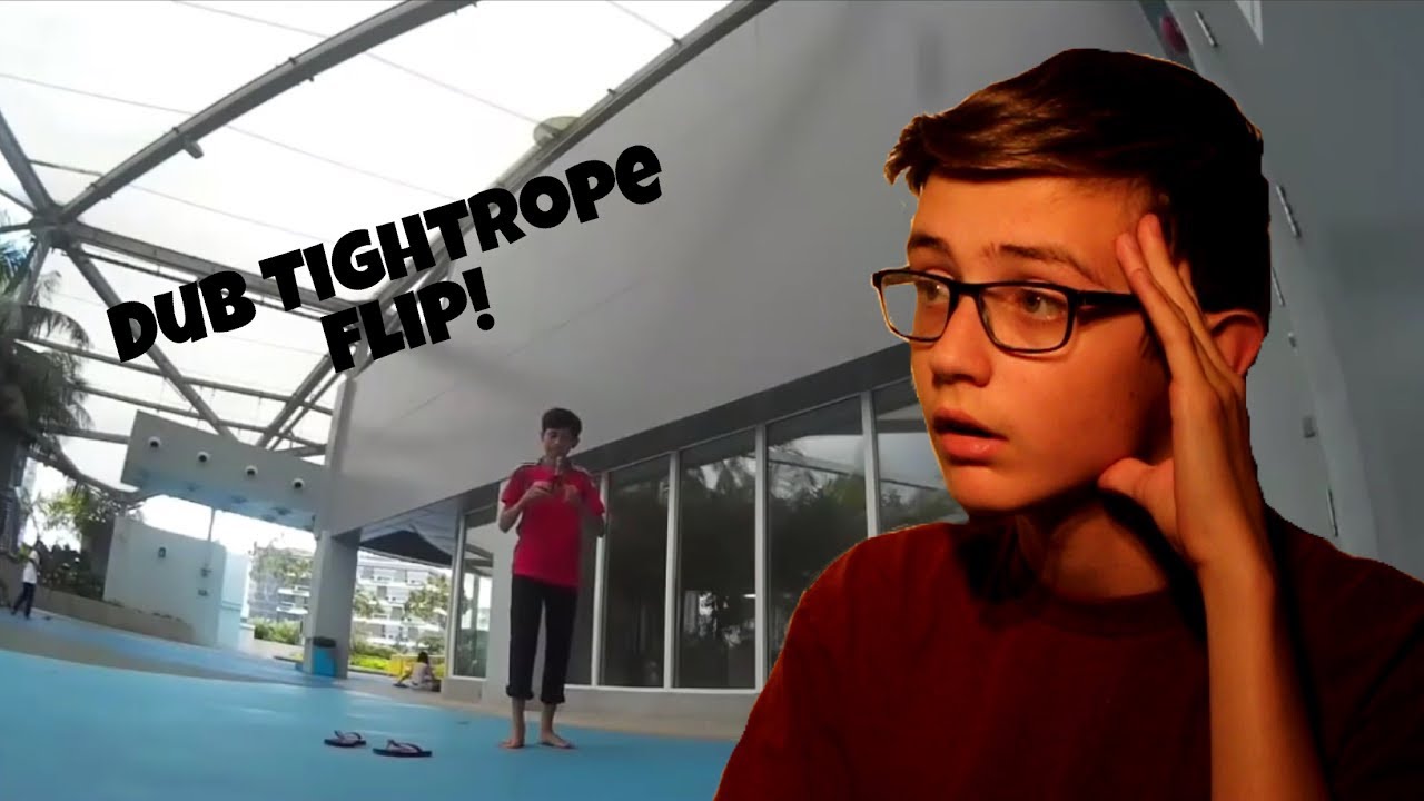 FIRST DOUBLE TIGHTROPE FLIP!? Dave Cher Reacts #2 - YouTube