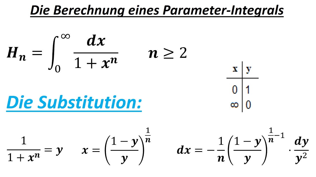 Die Berechnung eines Parameter Integrals - YouTube