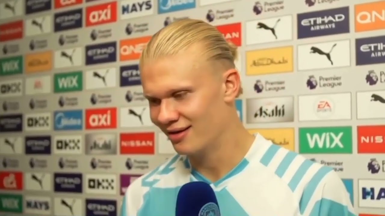 Haaland Interview After Scoring His First EPL Hat trick Against Crystal ...