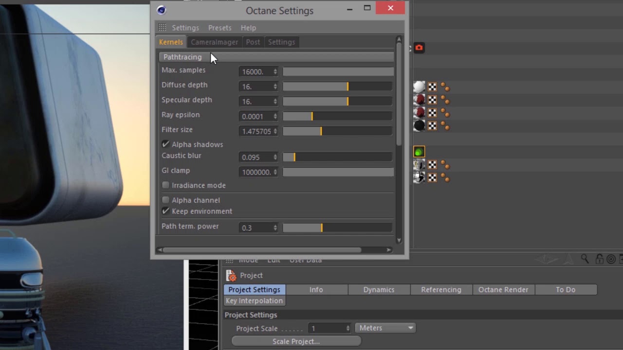 Octane render settings - quizmaq