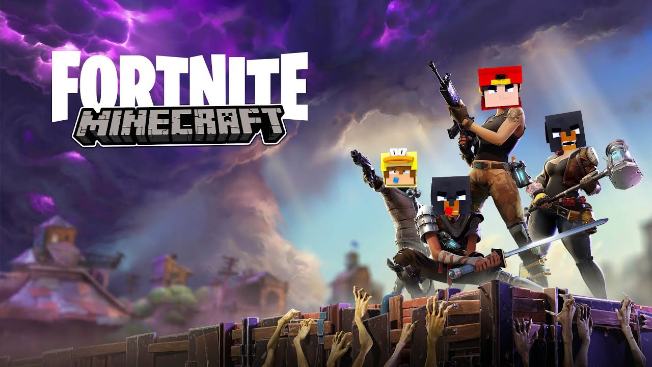 FORTNITE in Minecraft - THE BATTLE BUS DROPS US OFF IN A BATTLE ROYALE ...