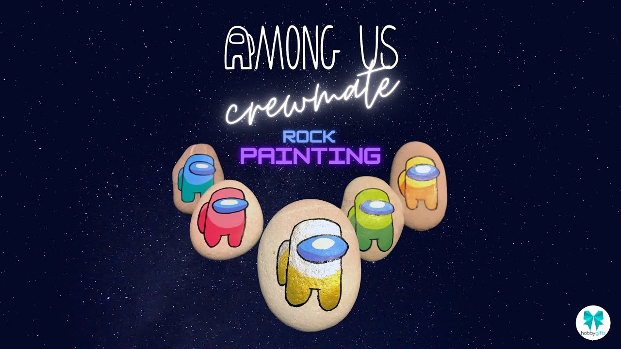 Among Us Crewmate | 🖌 DIY Rock Painting Tutorial with 🆓 FREE Drawing ...