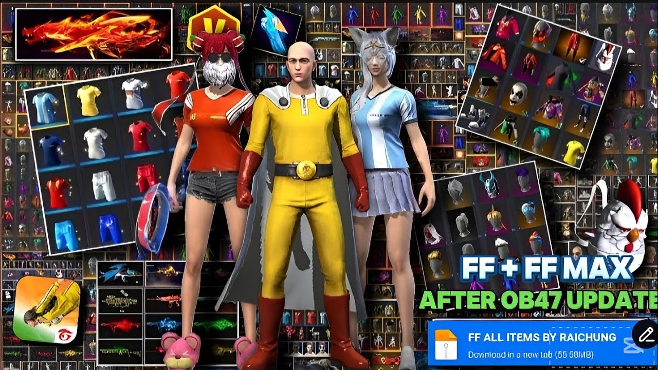 FF + FF MAX + SAITAMA BUNDLE + DEFAULT DRESS GLITCH🔥 AFTER OB47 UPDATE ...