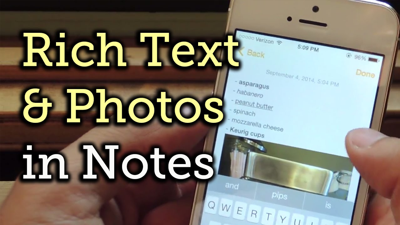 Bold, Italicize, & Underline Text & Add Photos to Your Notes in iOS 8 ...