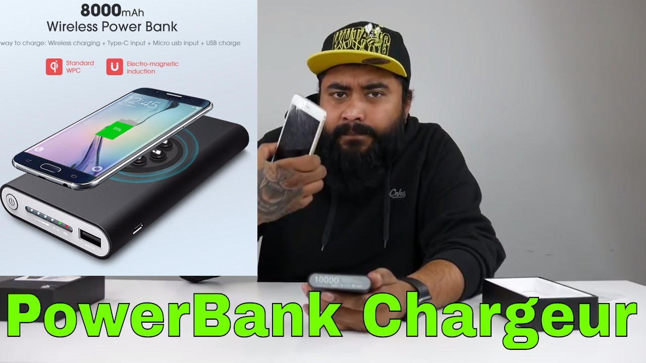 Power bank IQ Chargeur Sans fil iPhone 8000mah Test Review ...