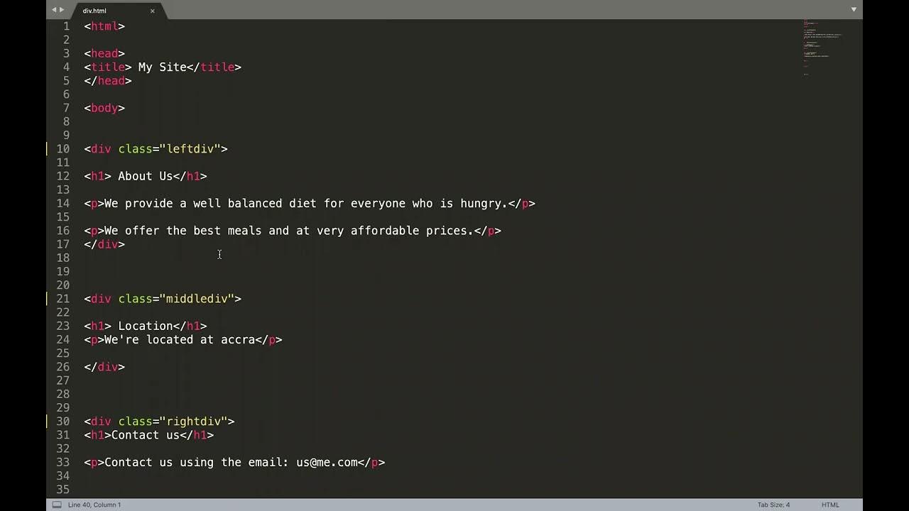 HTML Div Part I(Coding Class) - YouTube