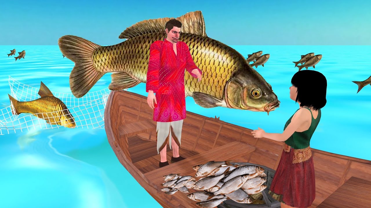 Golden Fish Hindi Moral Stories | Cartoon Hindi Kahaniyan | Bed Time ...