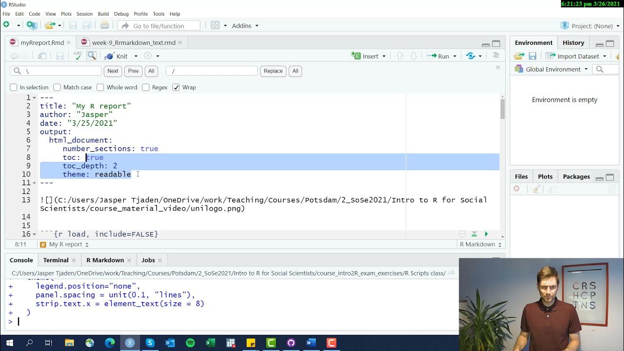 Week 10: Table of Content, Numbering, Themes (Rmarkdown) - YouTube