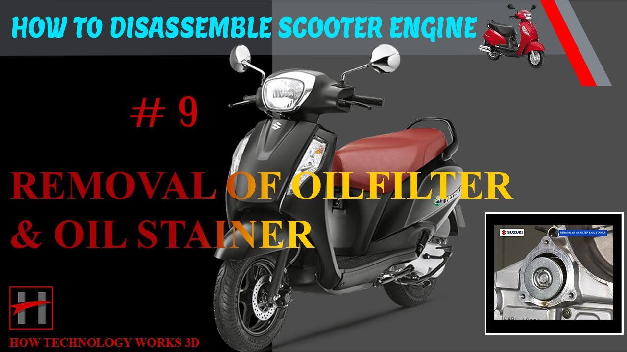 Suzuki Access 125 : How to Disassemble Engine (#9/13) : Removal of Oil ...