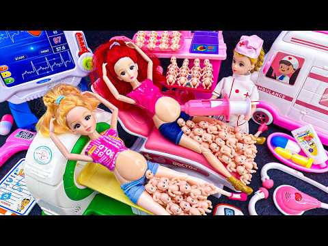 10 Minutes Satisfying with Unboxing Pink Barbie Family Playset，Cute Pinkfong Doctor First Aid ASMR