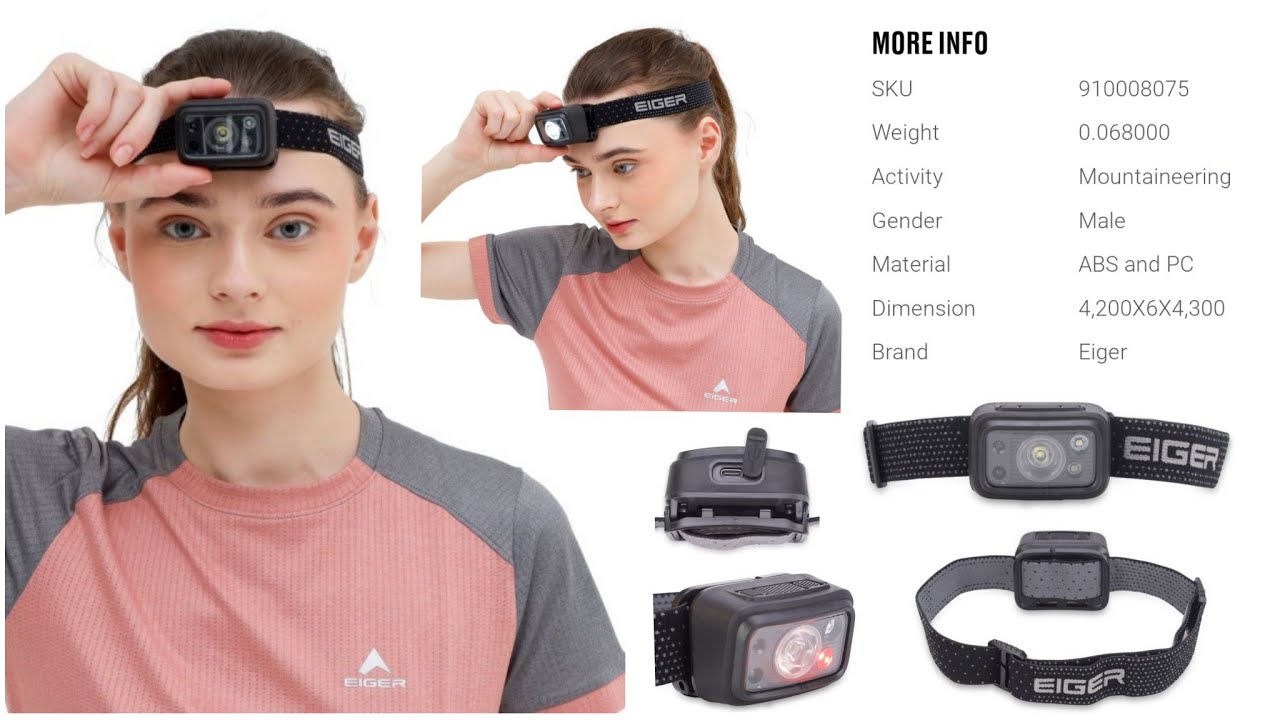 EIGER MONOCLE 350 LUMEN-HEADLAMP || 910008075 || MOTION SENSOR || TAHAN AIR DAN DEBU RATING IP65 ...