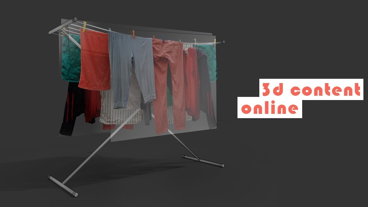 3D model of washing or drying rack for laundry - YouTube