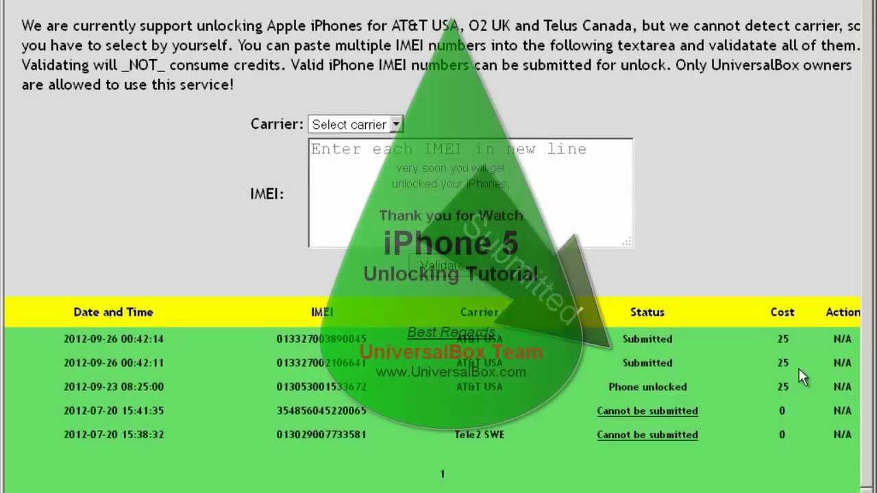 How to Factory Unlock iPhone 5 by Universalbox - YouTube