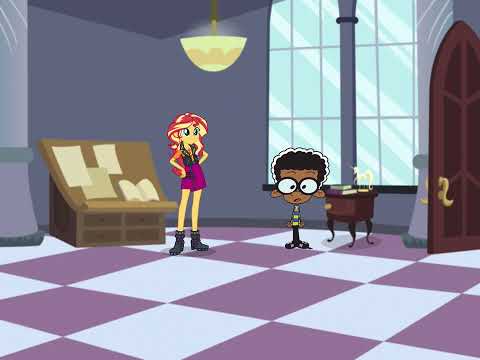 Sunset Shimmer and Clyde Ready for Breakfast