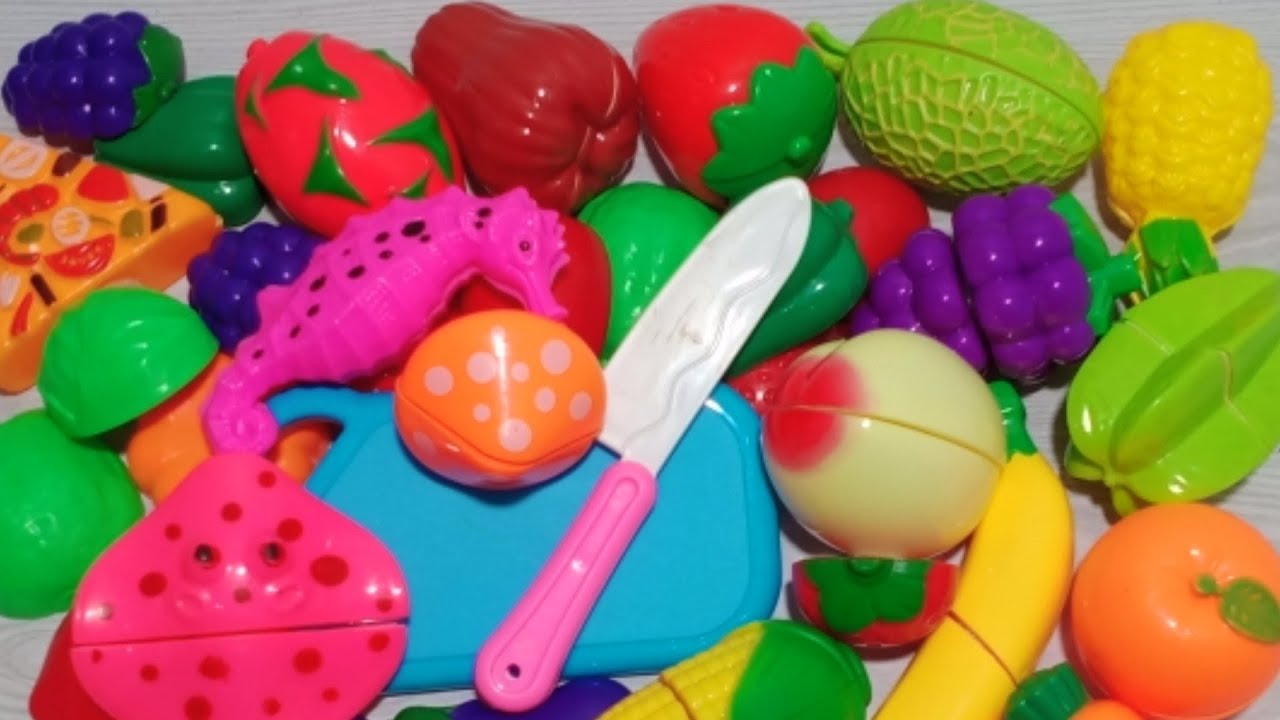 Oddly Satisfying Food video | Cutting fruits and Vegetables Toys Banana ...