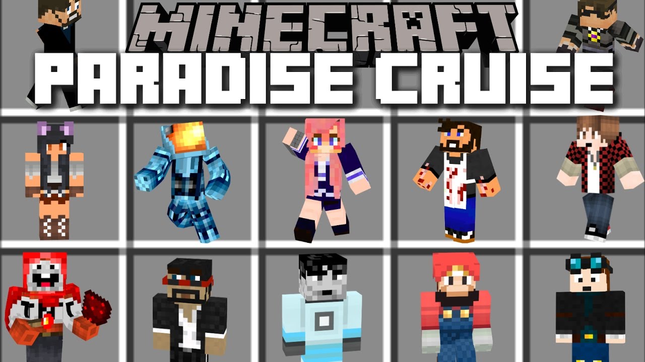 Minecraft YOUTUBERS MOD / YOUTUBERS CRUISE TO PARADISE!! Minecraft ...