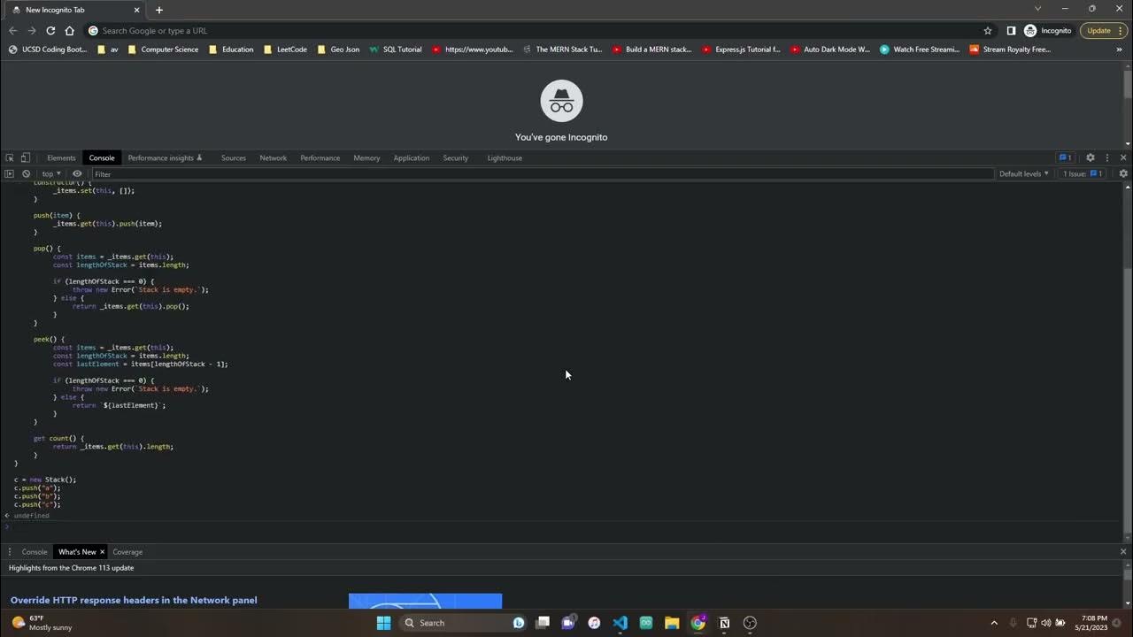 JavaScript Object Oriented Programming - Stack exercise - YouTube