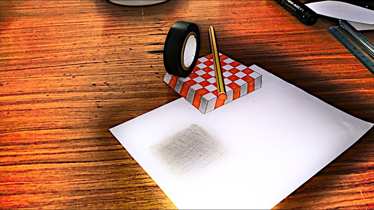 3D FLOATING CHESS | TRICK ART ON PAPER | DRAW STEP BY STEP - YouTube