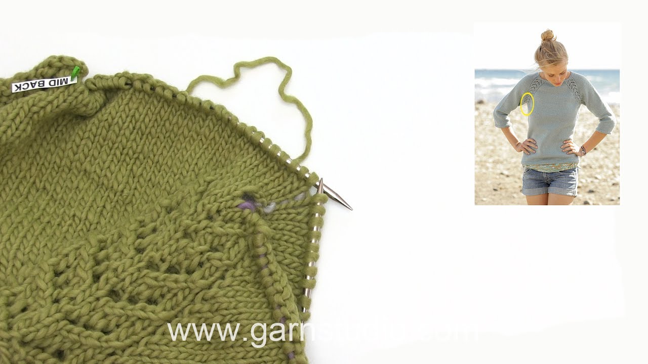 How to knit A.2 and how to decrease under the sleeve in DROPS 175-1 - YouTube