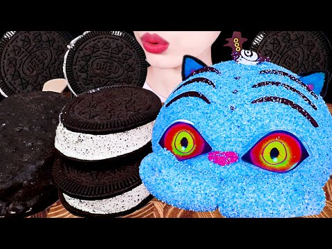 ASMR MUKBANG｜K-POP DEMON HUNTERS DERPY CAKE & OREO ICE CREAM 케데헌 더피 케이크 & 오레오 아이스크림 EATING SOUNDS 먹방