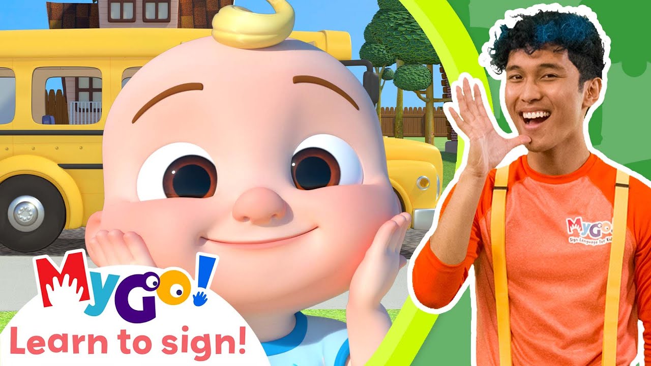 Wheels on the Bus | CoComelon Nursery Rhymes | Sign Along - MyGo! Sign ...