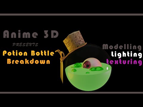 Modelling , Lightning and texturing In Blender || Potion blender || Anime 3D || Promo VIdeeo