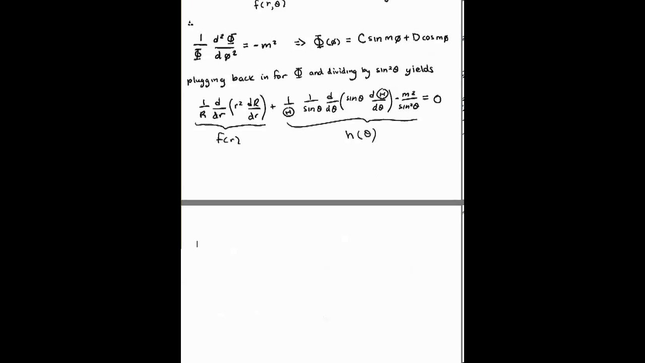 Separation of Variables for Laplace's equation in spherical coordinates ...