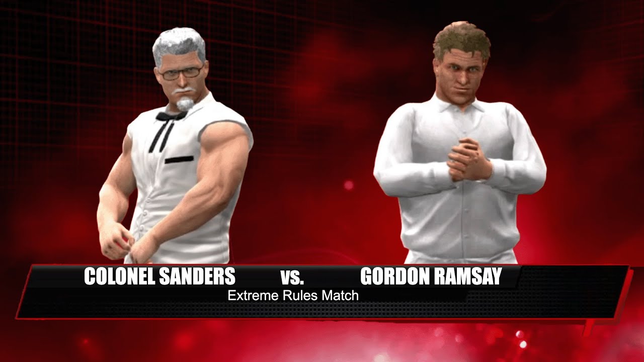Colonel Sanders vs Gordon Ramsay Full Match #wwe2k14 - YouTube