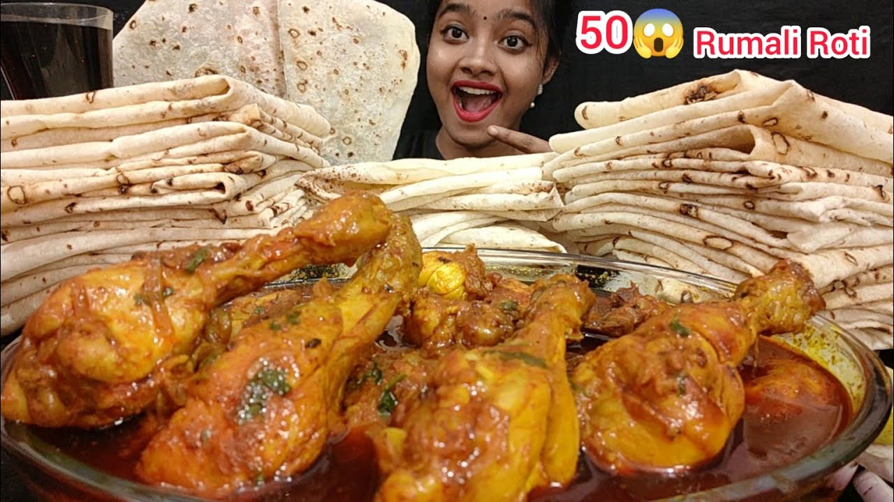 50😱 RUMALI ROTI WITH EXTRA SPICY CHICKEN CURRY 🥵BIG FOOD CHALLENGE 🔥 ...