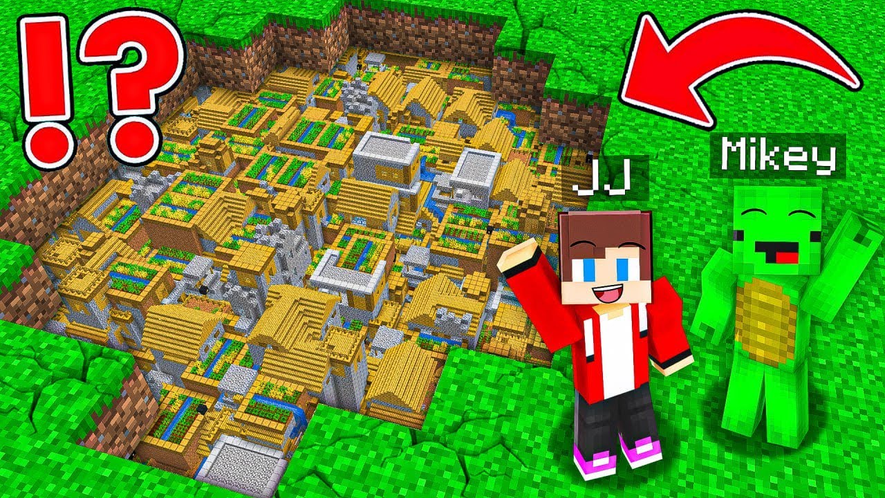 JJ and Mikey Found SECRET an UNDERGROUND Village in Minecraft Challenge - Maizen JJ and Mikey ...