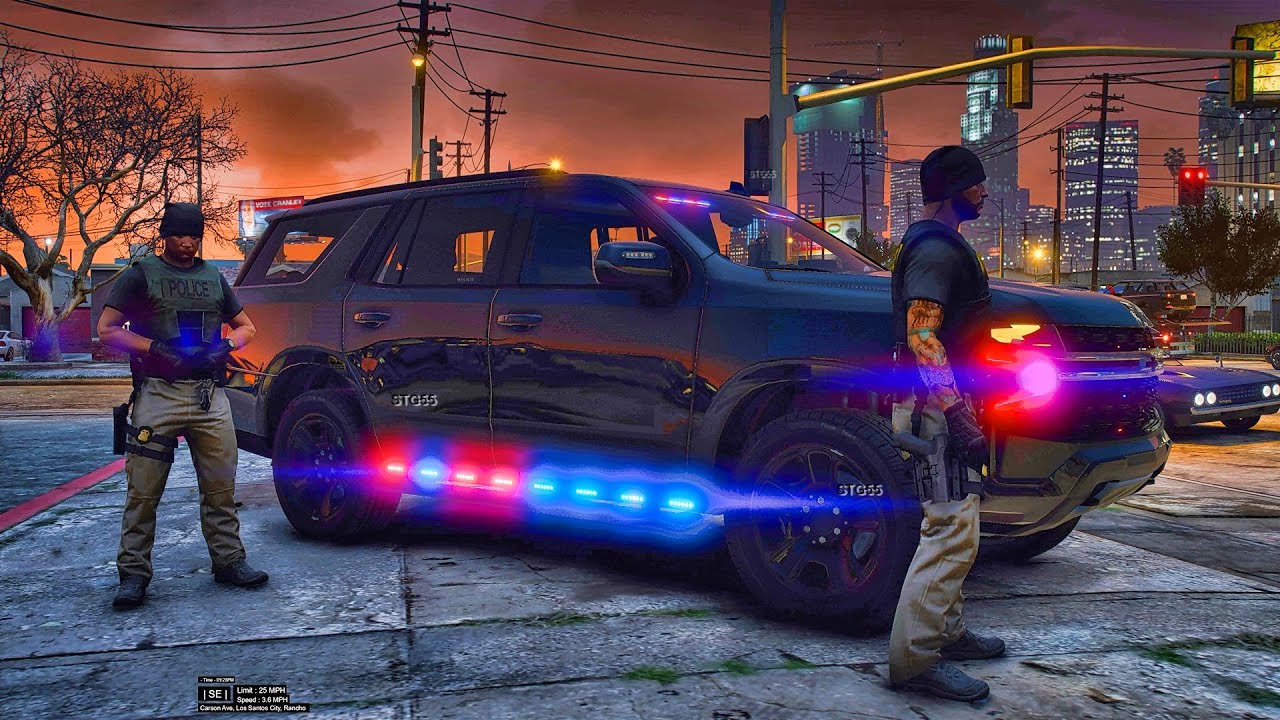 Playing GTA 5 As A POLICE OFFICER Gang Unit Patrol|| GTA 5 Mod| 4K ...