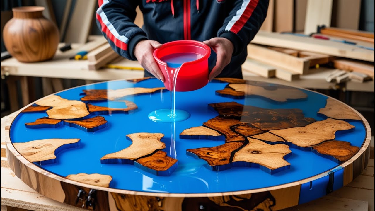 Raw Wood And Epoxy to Make Masterpiece - Woodworking with Epoxy Resin ...