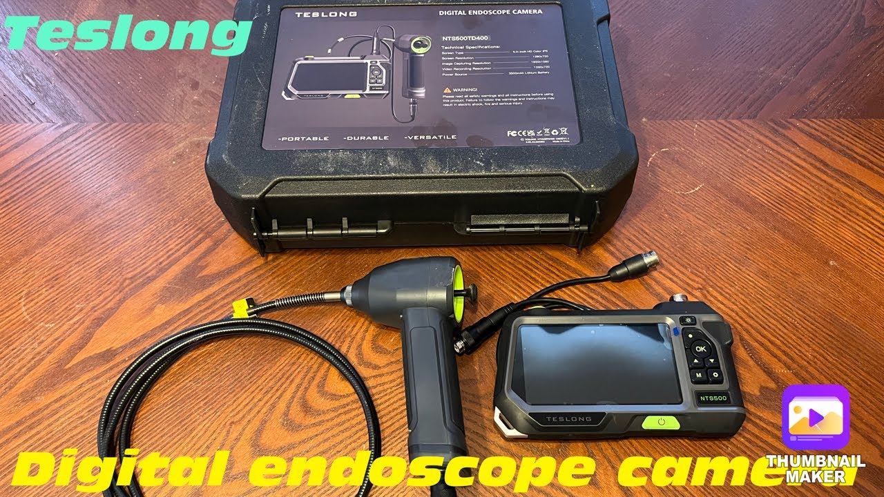 Teslong digital endoscope camera with 5in screen - YouTube